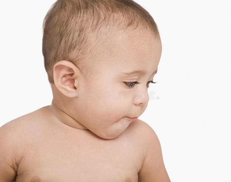 Baby boy thinking stock image. Image of thinking, infant - 36256595