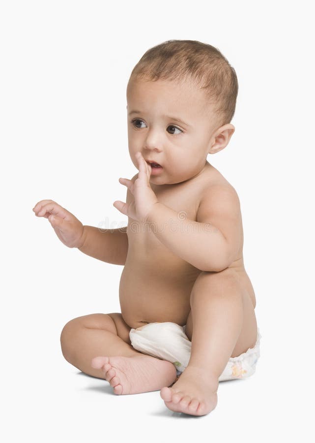 Baby boy thinking stock image. Image of thinking, infant - 36256595