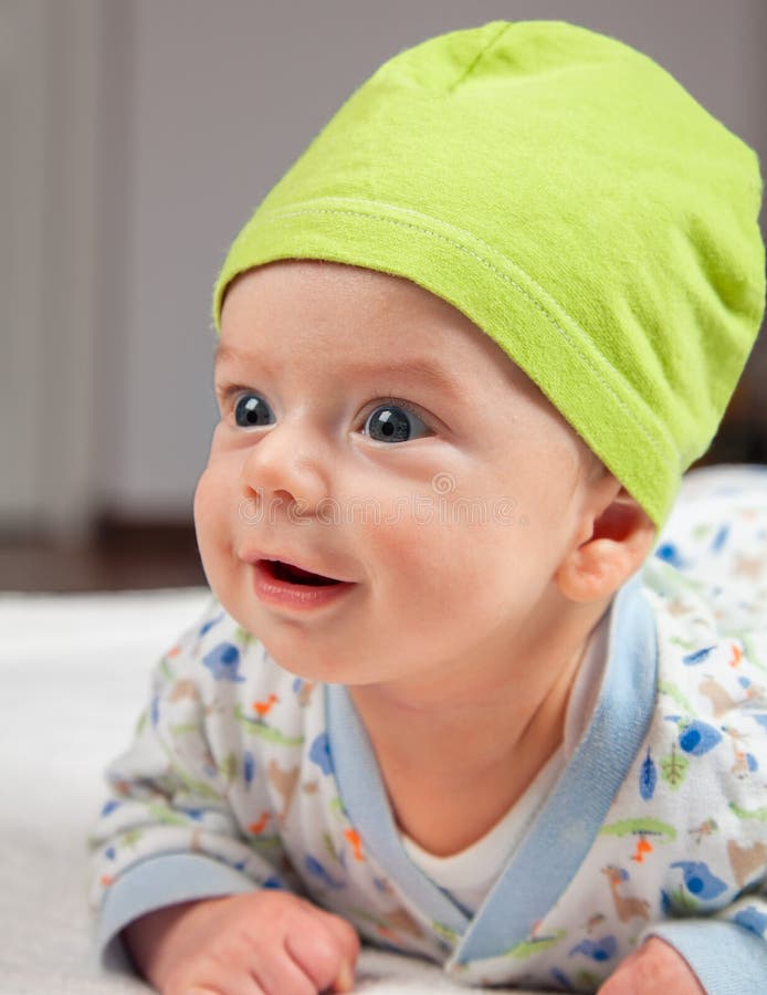 Baby boy at tummy time stock image. Image of time, color - 38365967