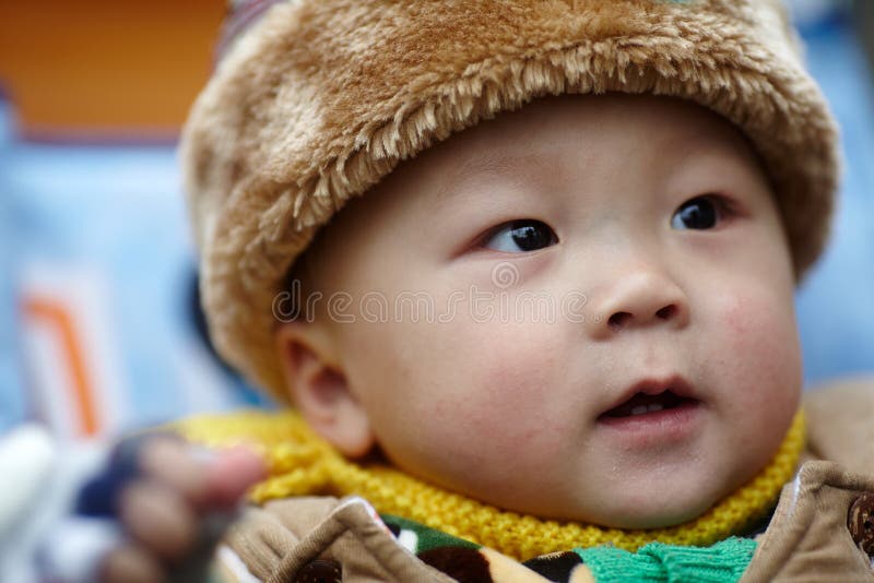 Baby boy in winter stock photo. Image of attractive, child - 48095630