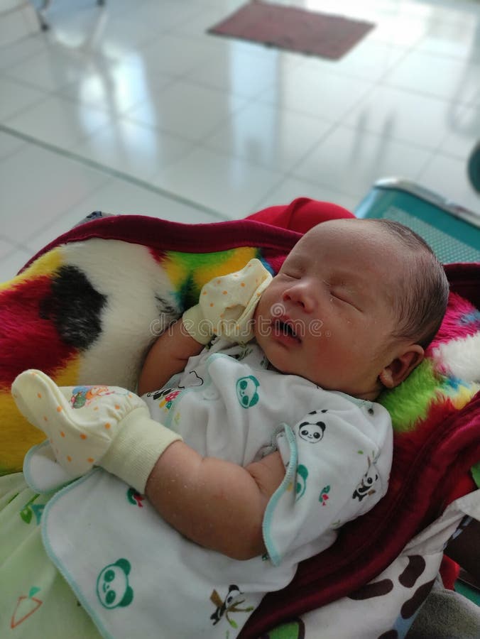 Baby Boys Sleep Expression in His Fathers Lap Stock Image - Image of ...