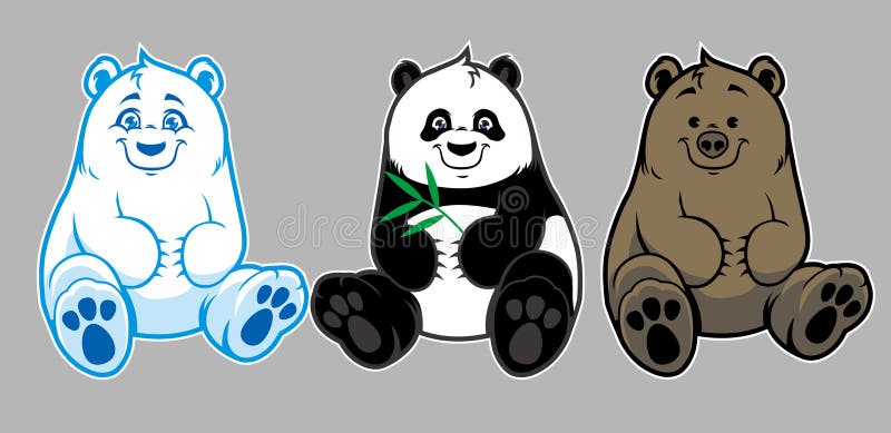Baby Brown Bear, Polar Bear And Panda Stock Vector - Illustration of ... Baby Brown Bear, Polar Bear And Panda Stock Vector - Illustration of ...