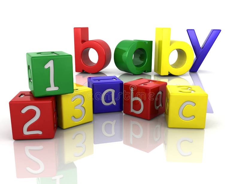 Baby building blocks stock illustration. Illustration of objects - 7254744