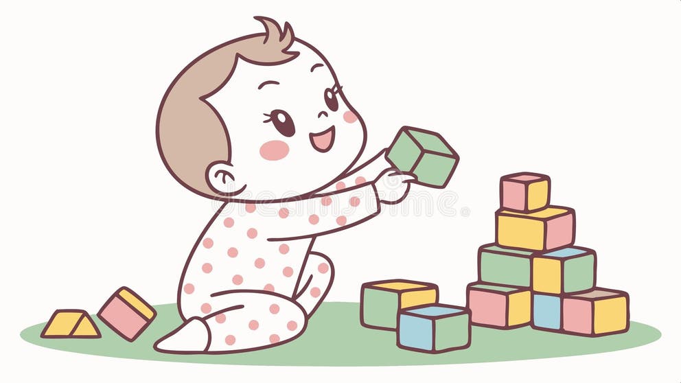 Baby Building with Blocks, Creative Construction, Imaginative Play ...
