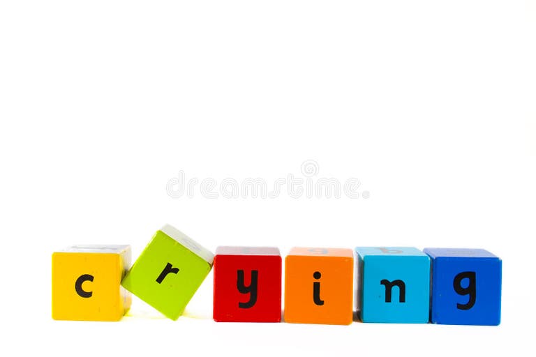 Baby Building Blocks Spelling Crying Stock Photo - Image of spelling ...