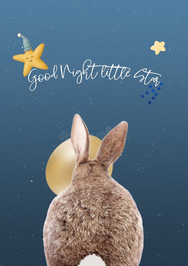 Baby Bunny Saying Goodnight Stock Image - Image of goodnight, white ...