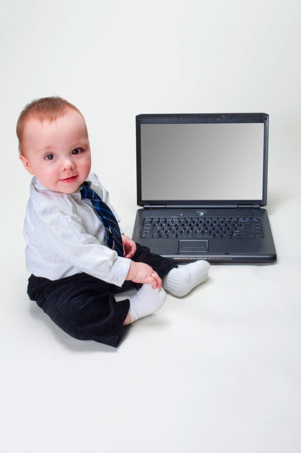 Business baby typing stock photo. Image of corporate, business - 8459222
