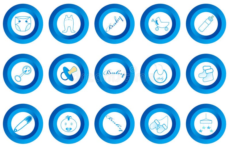 Baby buttons stock vector. Illustration of icons, smiling - 7427210