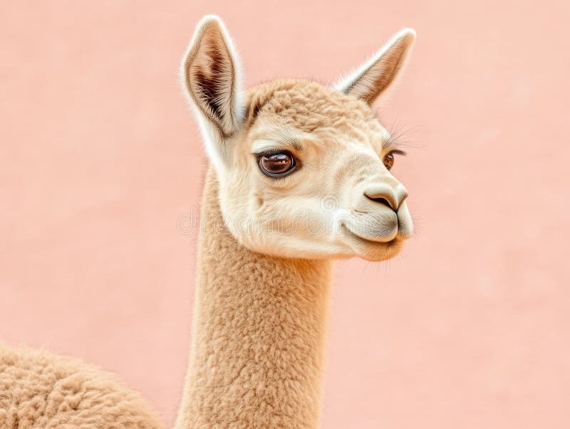 A Baby Camel with a Pink Background Stock Image - Image of park ...