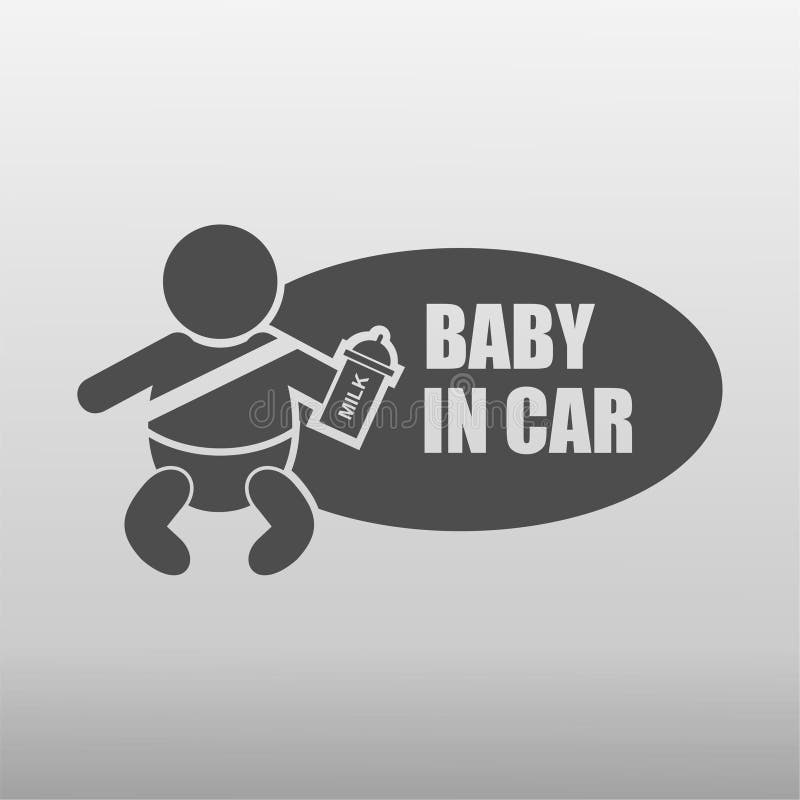 Baby in car icon stock illustration. Illustration of icon - 90843829
