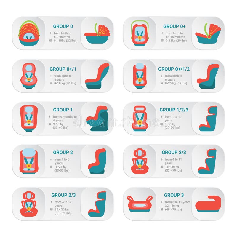 Baby Car Seat Infographics on a White Background. Vector Illustration ...