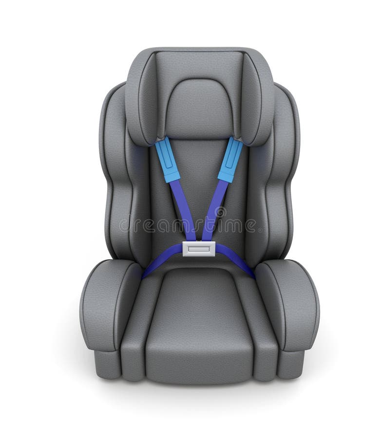 Baby Car Seat on a White Background. View of Front Stock Illustration ...