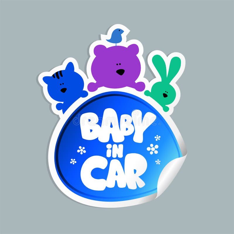 Baby Board Sign Sticker Car Children Stock Illustrations – 156 Baby ...