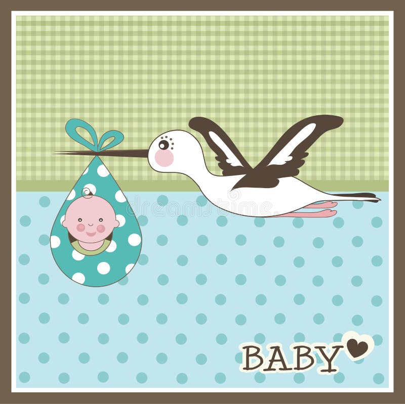 Baby card stock vector. Illustration of celebration, card - 23043696