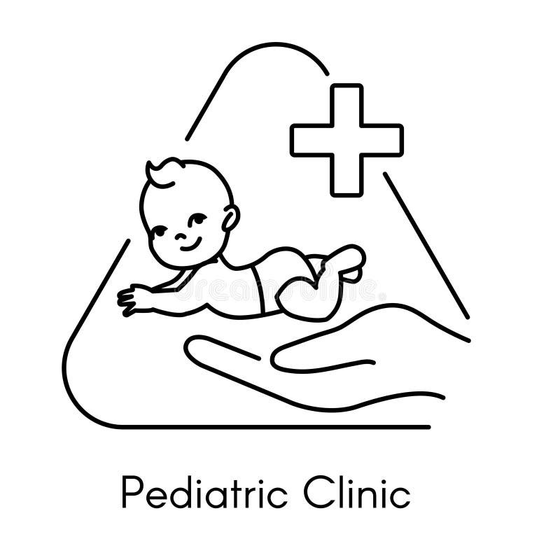 Newborn on Hand. Pediatric Clinic. Isolated Stock Vector - Illustration ...