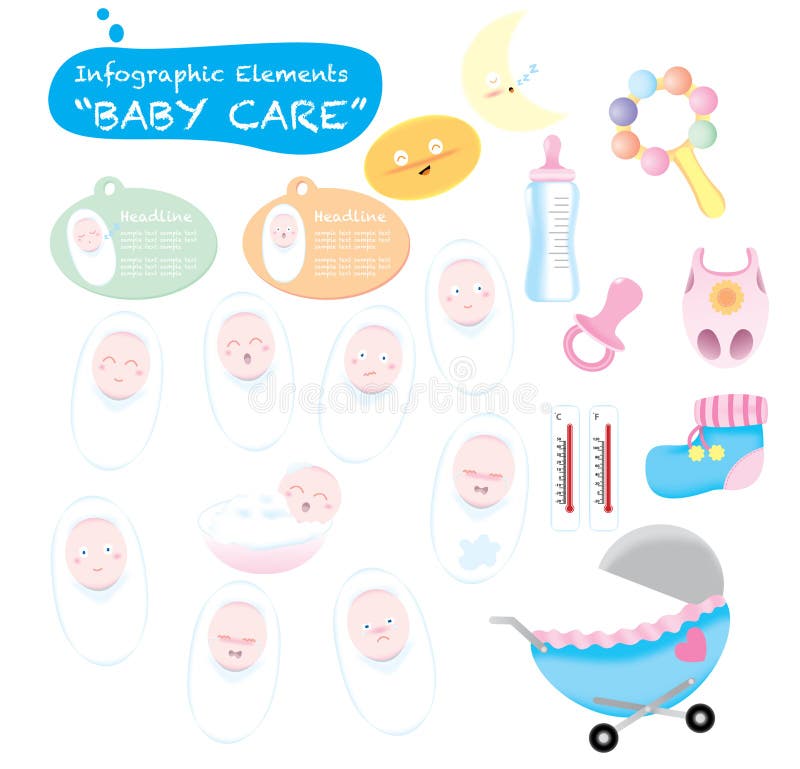 Baby care stock illustration. Illustration of love, bottle - 29641179