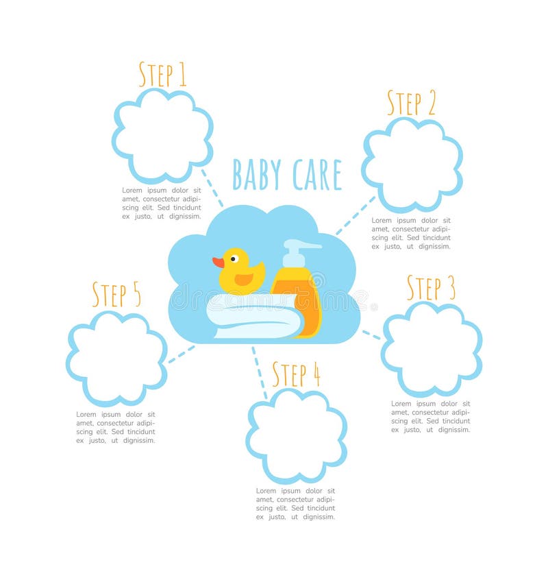 Baby Care Infographic Chart Design Template Stock Vector - Illustration ...