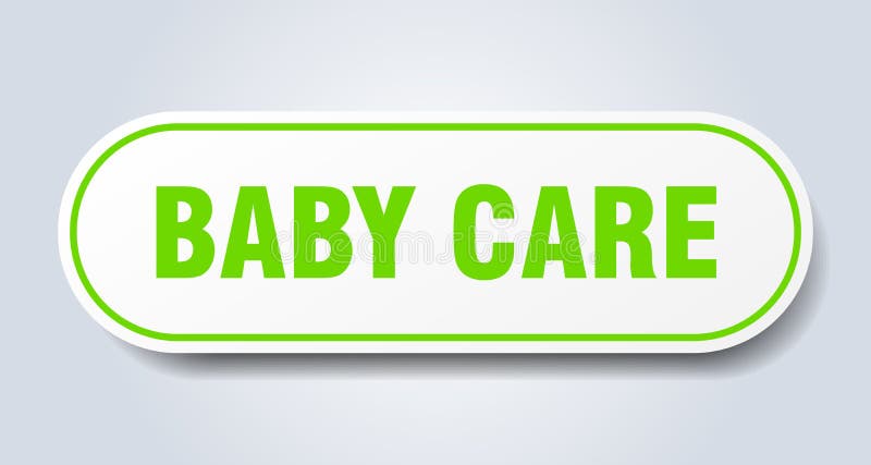 Baby Care Sign. Rounded Isolated Button. White Sticker Stock Vector ...