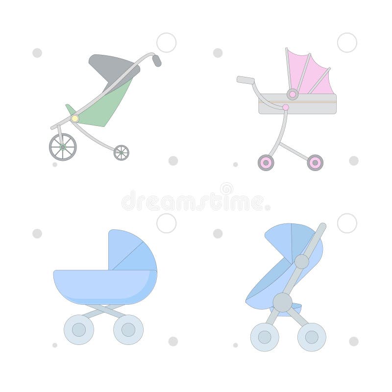 Baby Carriage Vector Flat Illustration Stock Vector - Illustration of ...