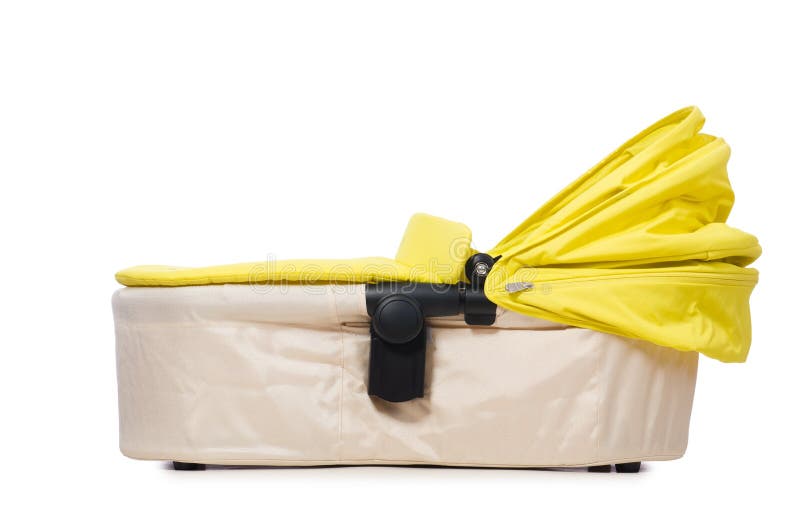 The Baby Carrycot Isolated on White Stock Image - Image of care, mother ...
