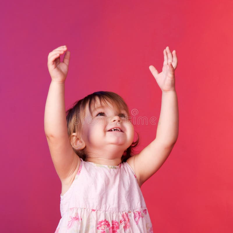 Baby Catching Something with His Hands Stock Image - Image of funny ...