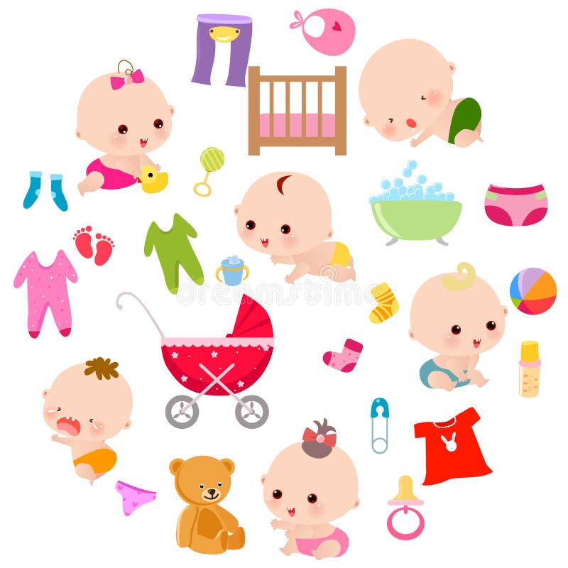 Baby Icons stock vector. Illustration of card, element - 13337876