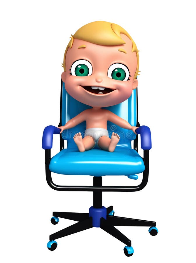 Baby with chair stock illustration. Illustration of baby - 69988192