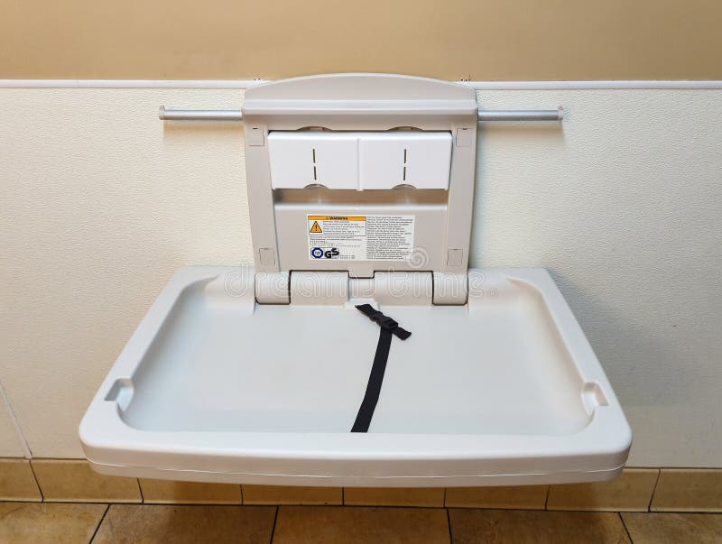 Baby Changing Station in a Public Restroom. Stock Photo - Image of ...