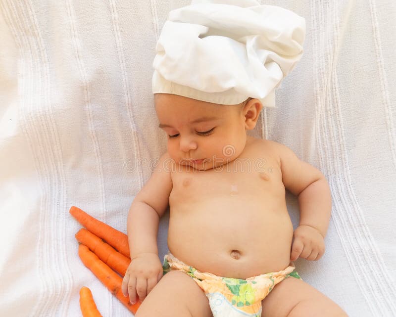 Baby Chef Cook White Background Stock Photo - Image of colorful, funny ...