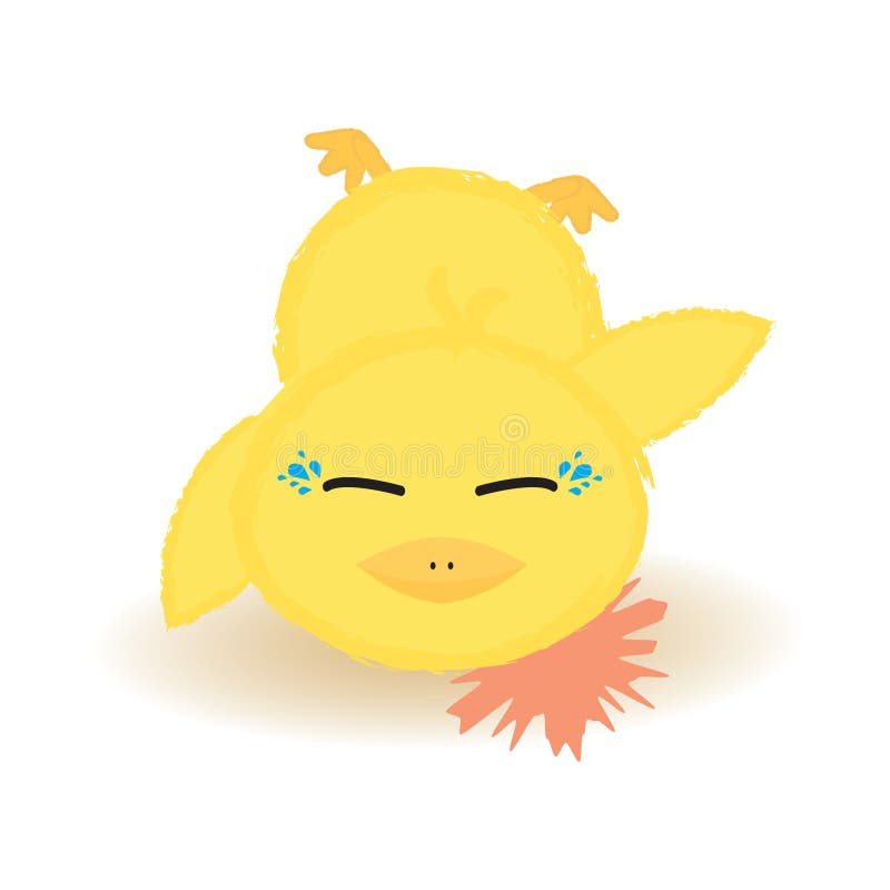 Baby Chick Fell Down and Crying. Vector Illustration Decorative Design ...