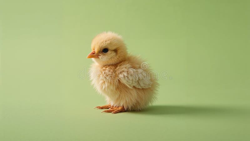 A Baby Chick is Sitting on a Green Surface Stock Image - Image of ...