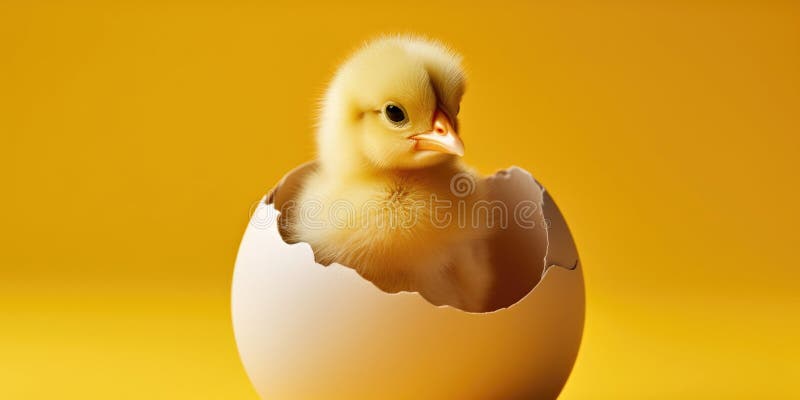 A Baby Chicken Sitting Inside of an Egg Shell Stock Image - Image of ...