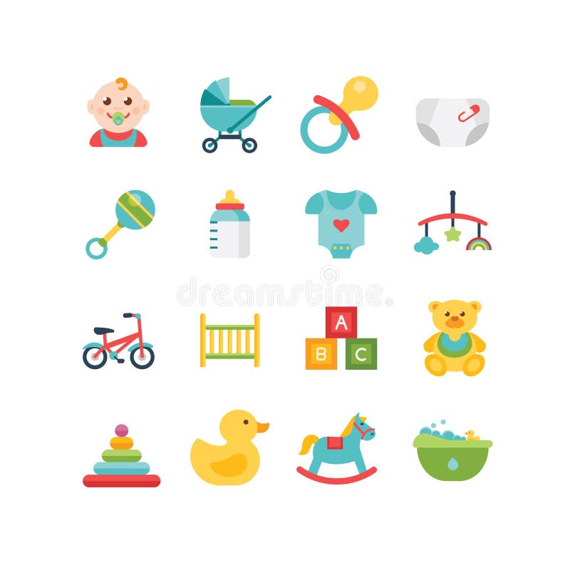 Baby and Child Related Icons, Illustrations Stock Vector - Illustration ...