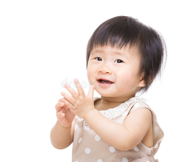 Baby clapping in her hands stock image. Image of lovely - 3058879