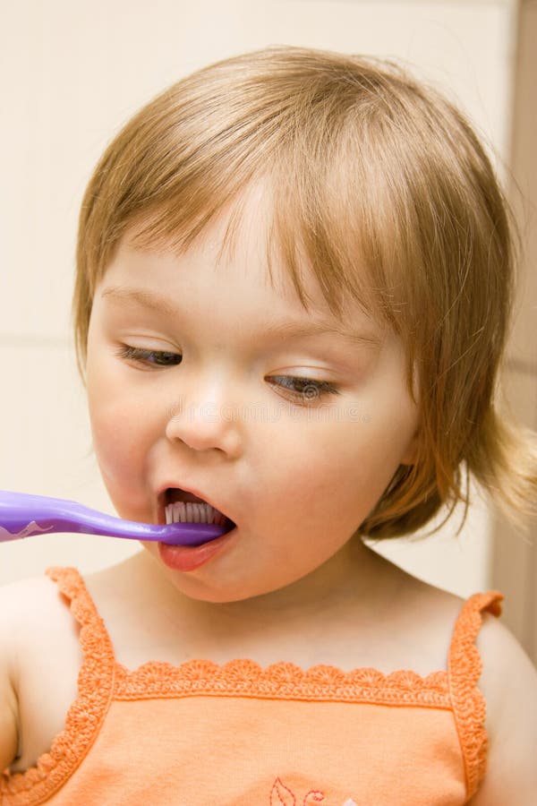 Baby Cleaning Teeth Picture. Image: 10037562