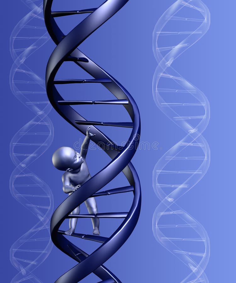 Baby Climbing DNA - with Clipping Path Stock Illustration ...