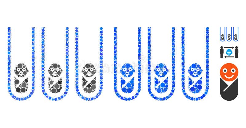 Baby Cloning Test-Tubes Mosaic Icon of Round Dots Stock Illustration ...