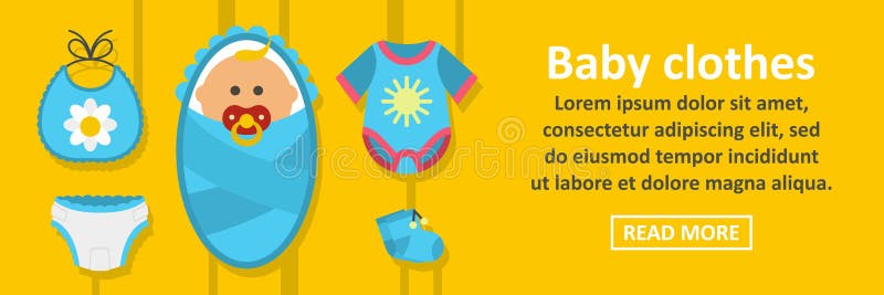 Baby Clothes Banner Horizontal Concept Stock Vector - Illustration of ...