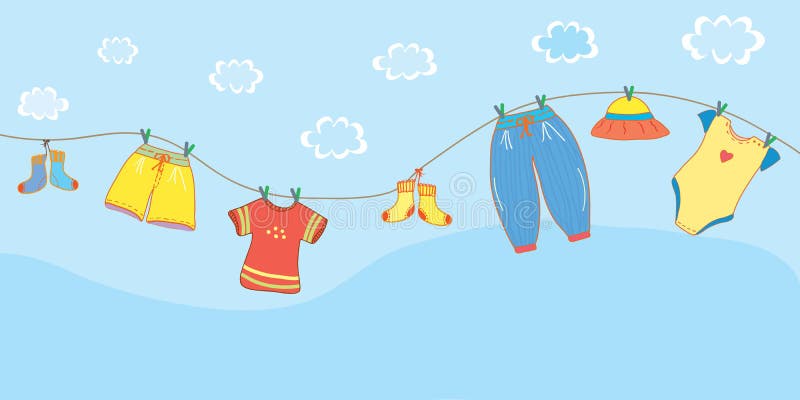 Baby Clothes Banner stock illustration. Illustration of clip - 46452850