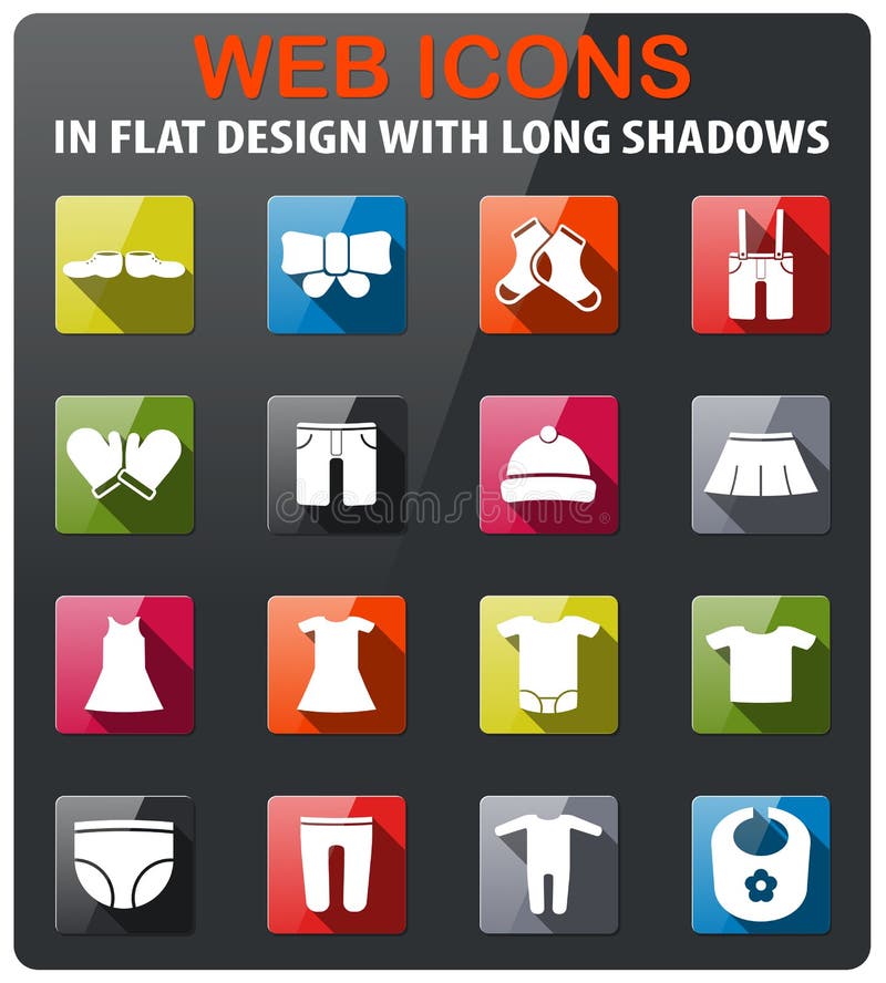 Baby clothes simply icons stock vector. Illustration of overalls - 66070358