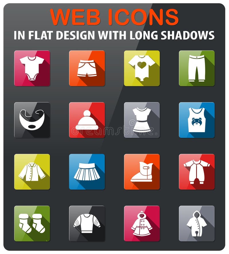 Baby clothes simply icons stock vector. Illustration of overalls - 66070358