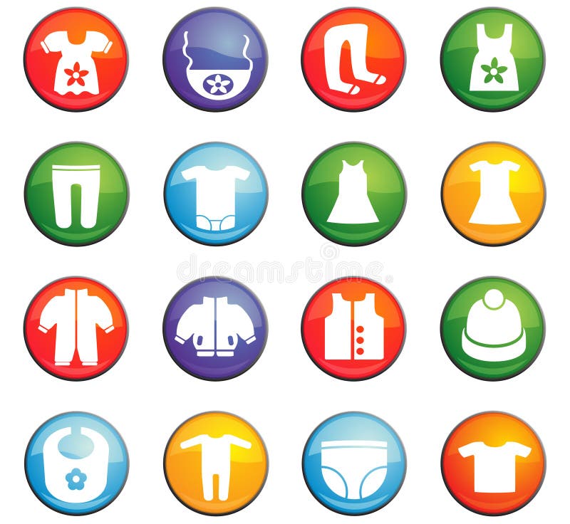 Baby clothes icon set stock illustration. Illustration of vest - 89187730