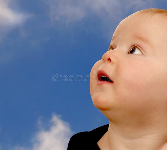 Baby in the Clouds stock image. Image of isolated, portrait - 7982997