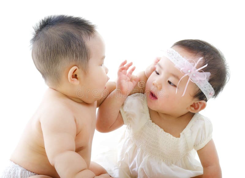 Baby communication stock photo. Image of childhood, asian - 25181406