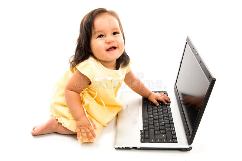 E-Learning stock photo. Image of cute, girl, listen, media - 7042136