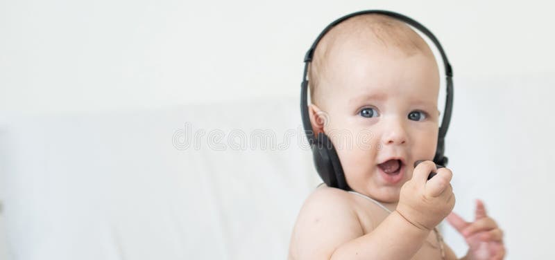 A Baby and a Computer, Head Shot Laptop Stock Photo - Image of view ...