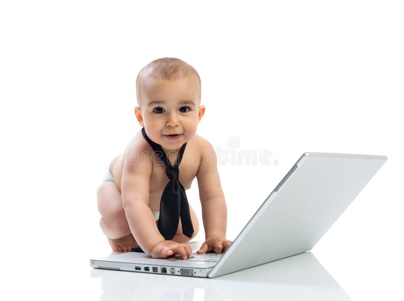 166 Little Baby Businessman Using Computer Stock Photos - Free ...