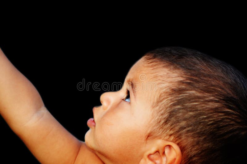 Baby stock image. Image of black, child, concentration - 98212501