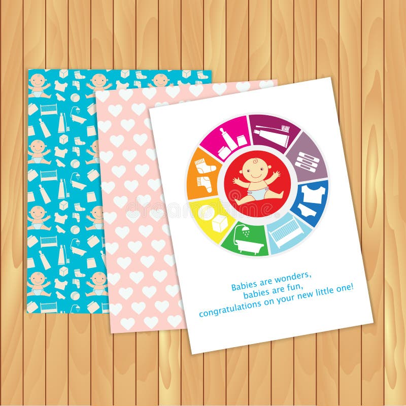 Baby Congratulations Cards stock vector. Illustration of banner - 51317396