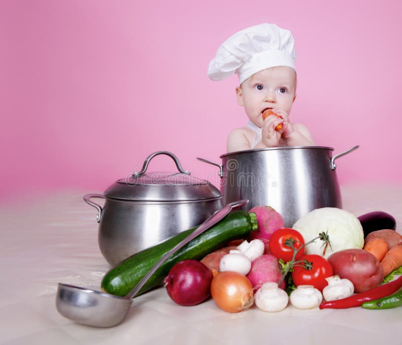 Baby cook stock image. Image of nutrition, kitchen, preparation - 23481169